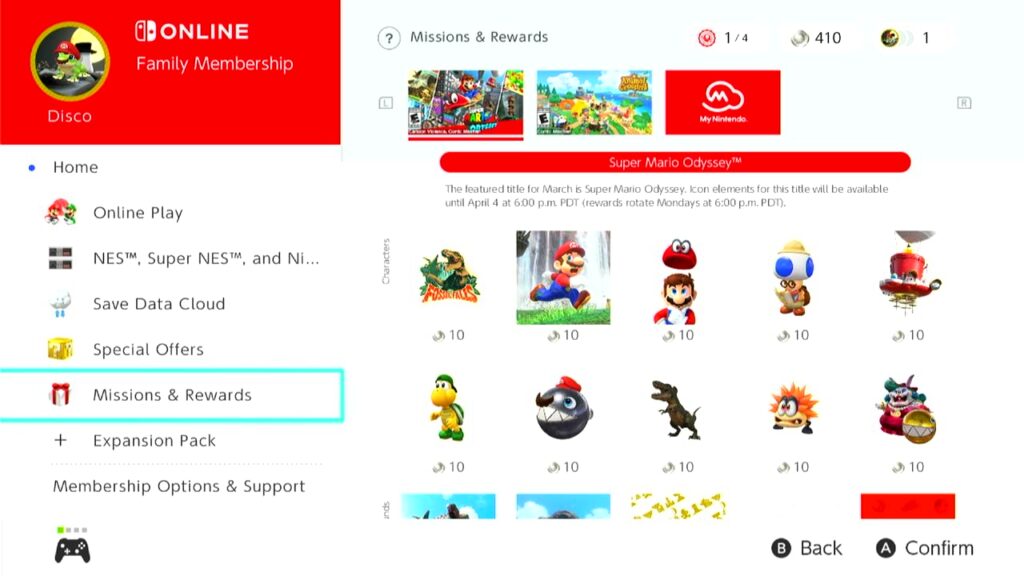 New Super Mario Odyssey Icons Added to Nintendo Switch Online Service ...